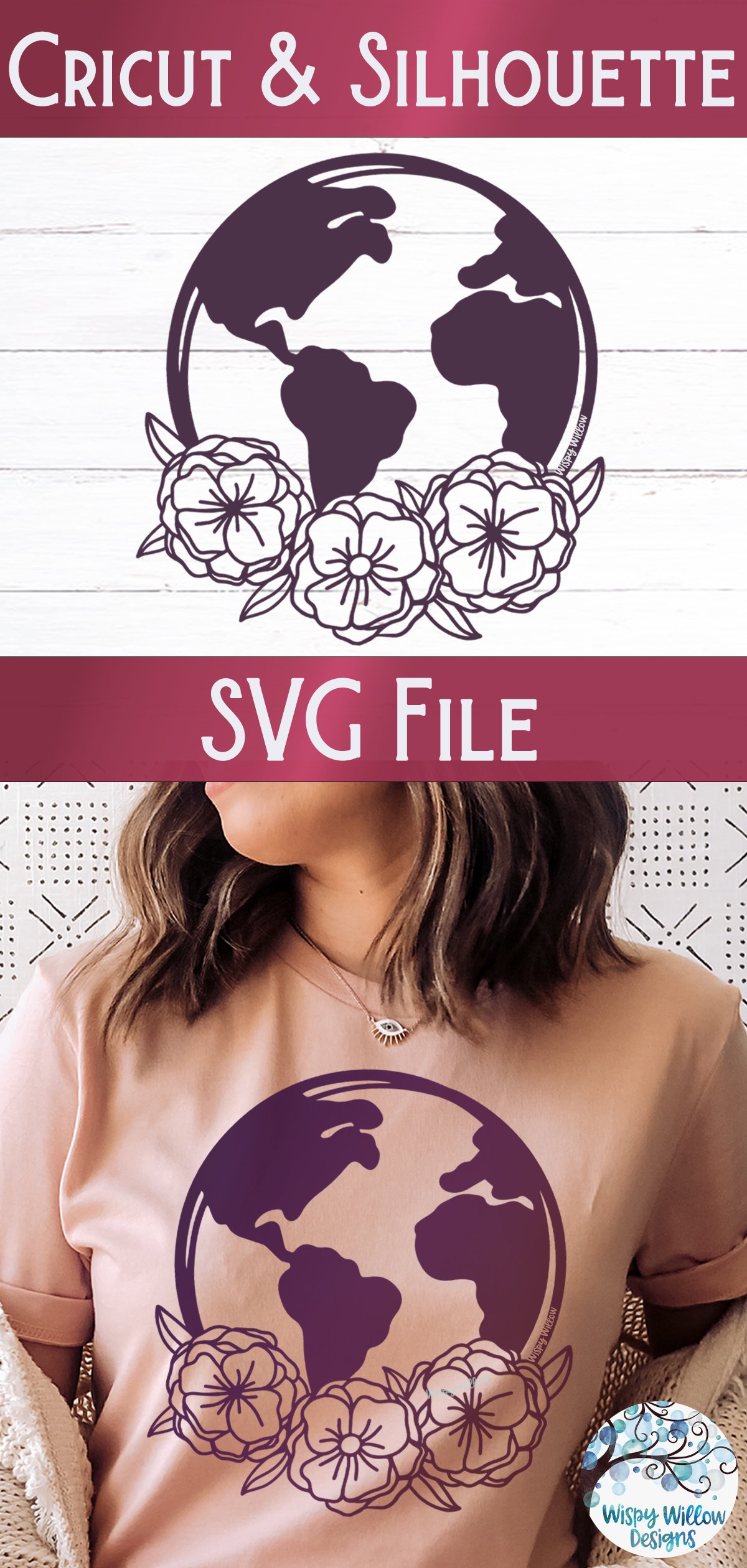 Floral Earth SVG | Earth With Flowers SVG