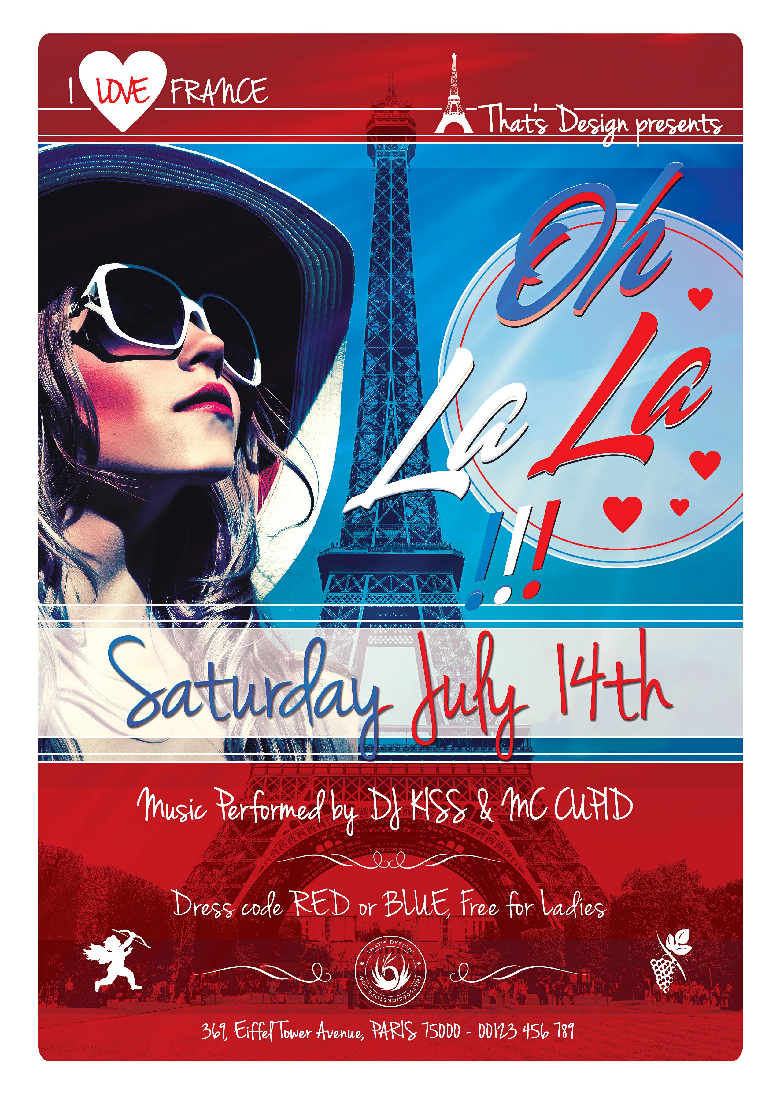 French Party Flyer PSD Design Template