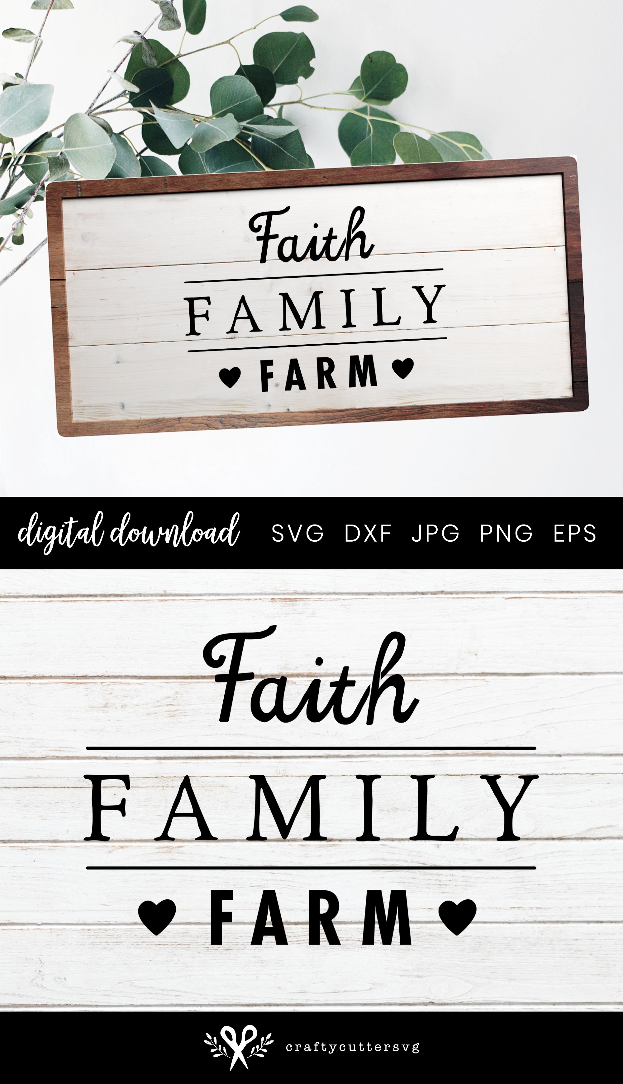 Faith Family Farm | Farmhouse Sign SVG | Family Farm Sign