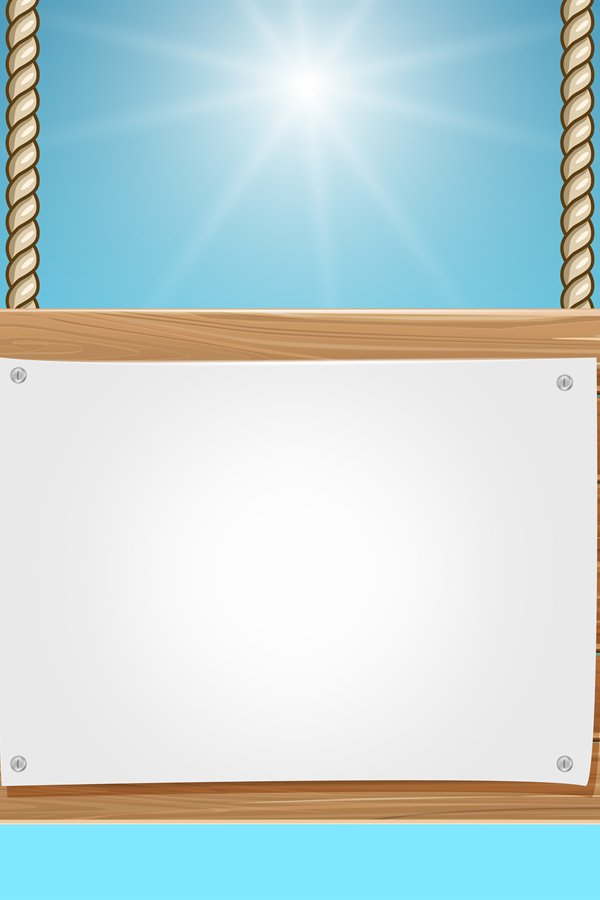 Hanging wooden blank sign board blue sky (822454)