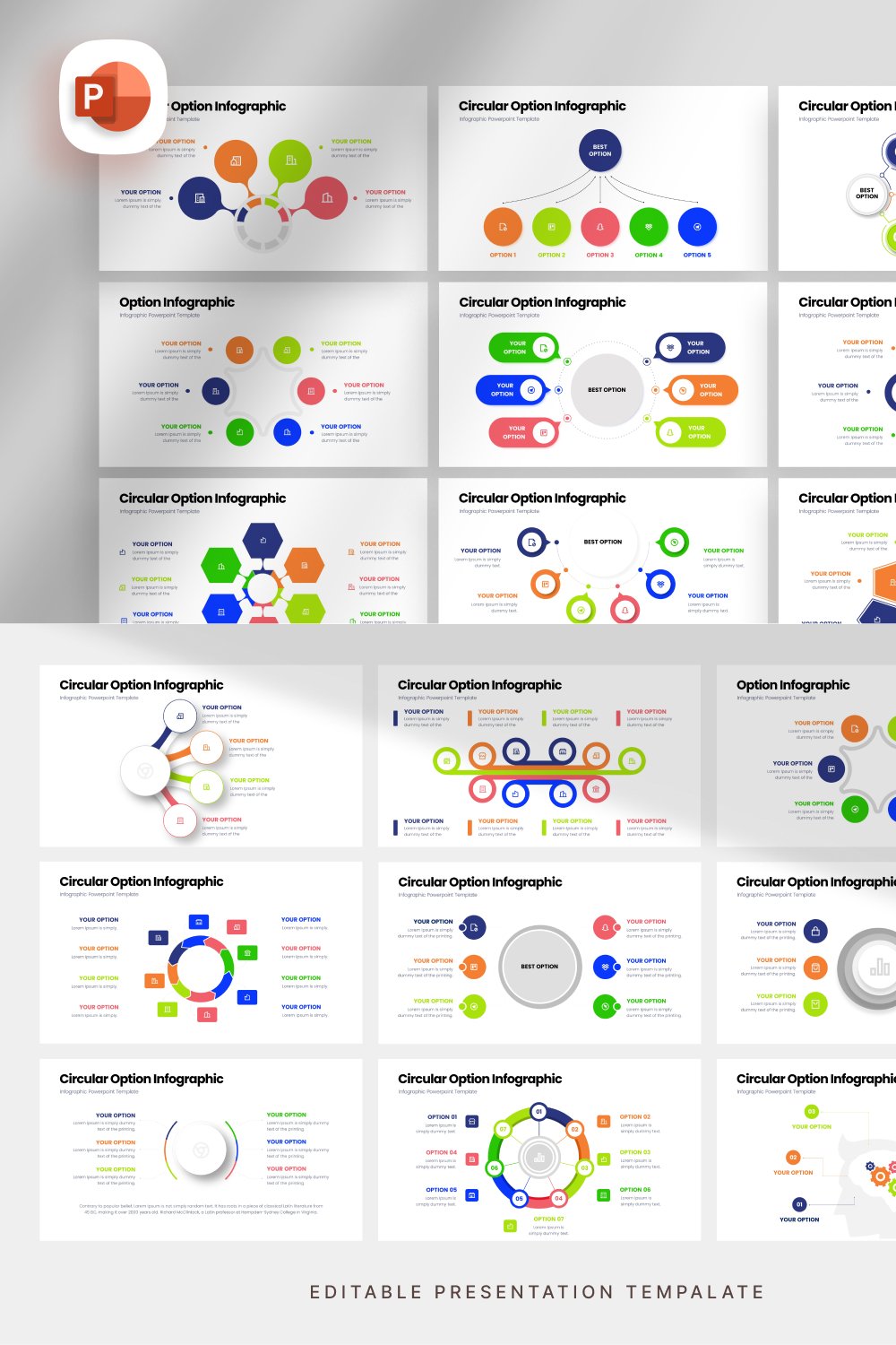 Circular Option Infographic Presentation Template