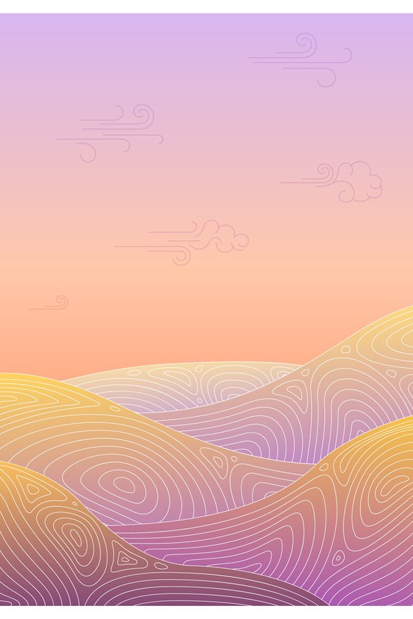 Asian gradient background. Blue abstract elegant waves. Simp