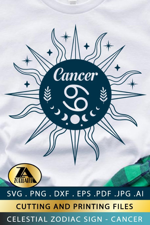 Cancer Zodiac Sign SVG Celestial SVG for Cricut Silhouettes