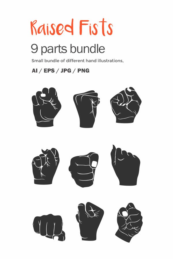 Raised Fists - Hand Illustrations Bundle