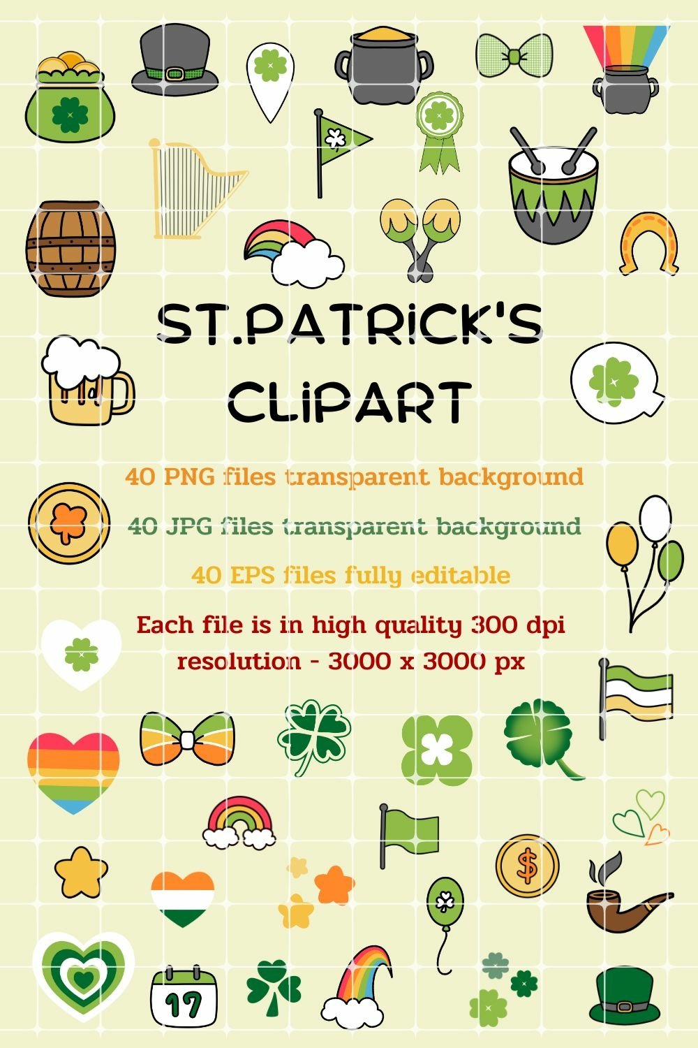 St.Patrick's Day Hand Drawn Cliparts