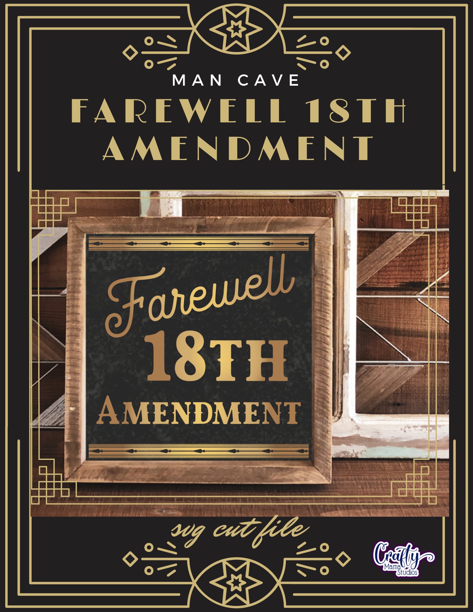 Vintage Beer Svg | Art Deco Style Farewell 18th Amendment