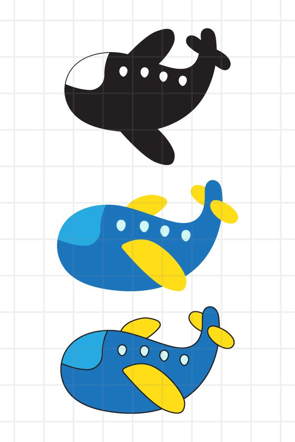 Airplane SVG, cartoon plane for kids, aircraft cut (710575)