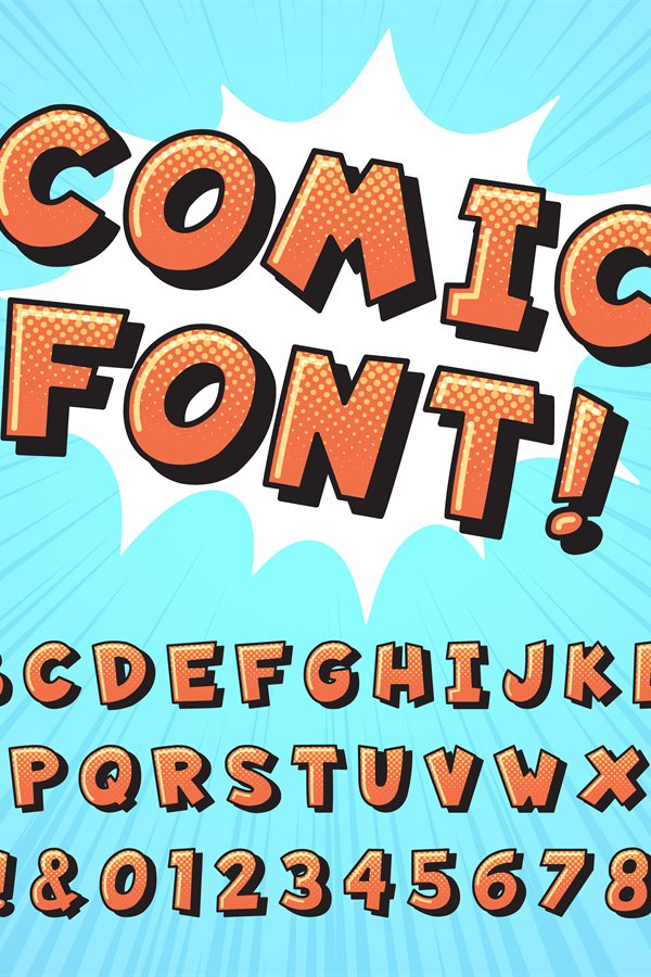 Retro comic book super hero comics vintage letters