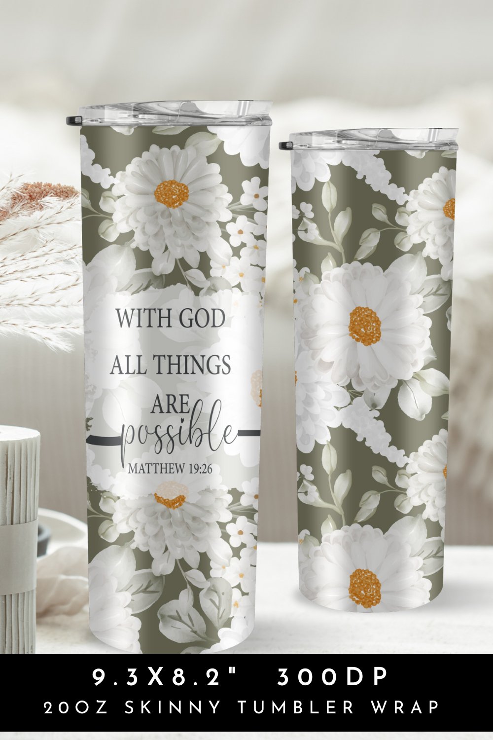 Tumbler Wrap with Scripture Jesus Faith Quote (2313350)