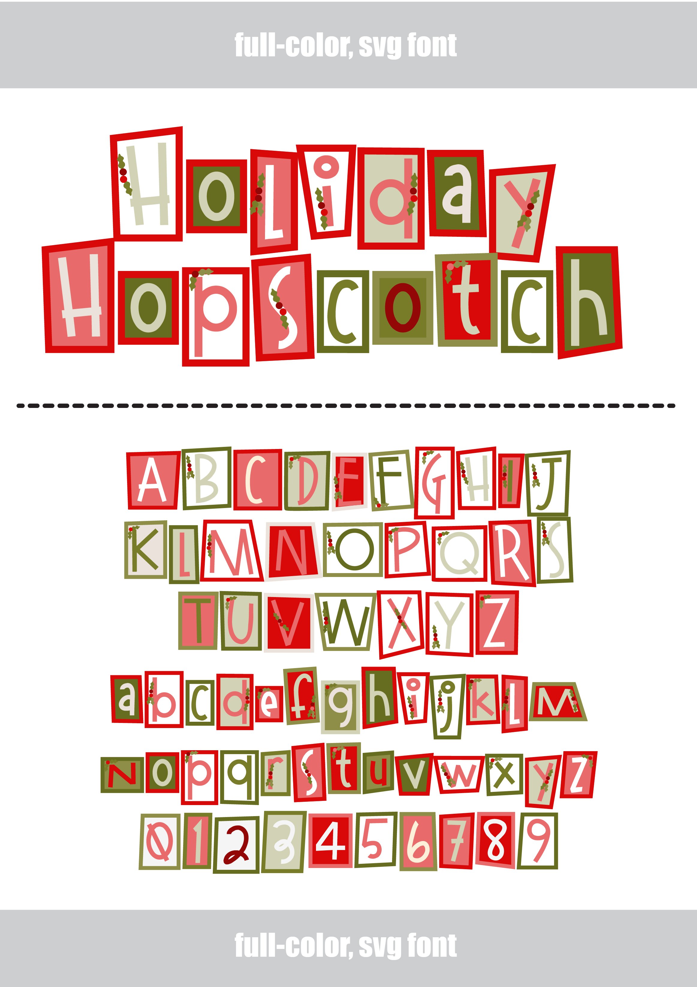 Christmas Themed Full Color SVG Font
