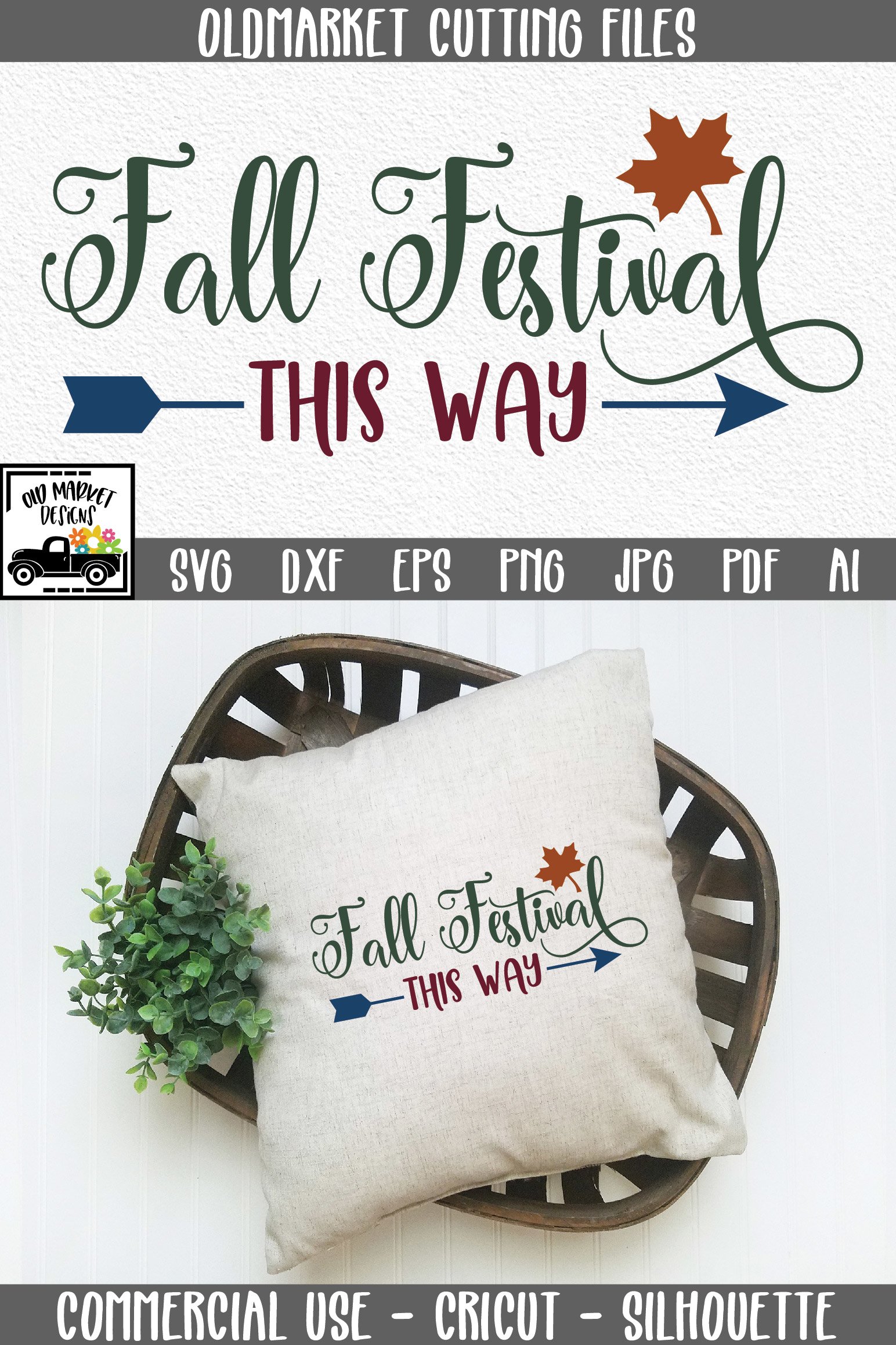 Fall Festival SVG Cut File - Fall Farmhouse SVG PNG DXF EPS