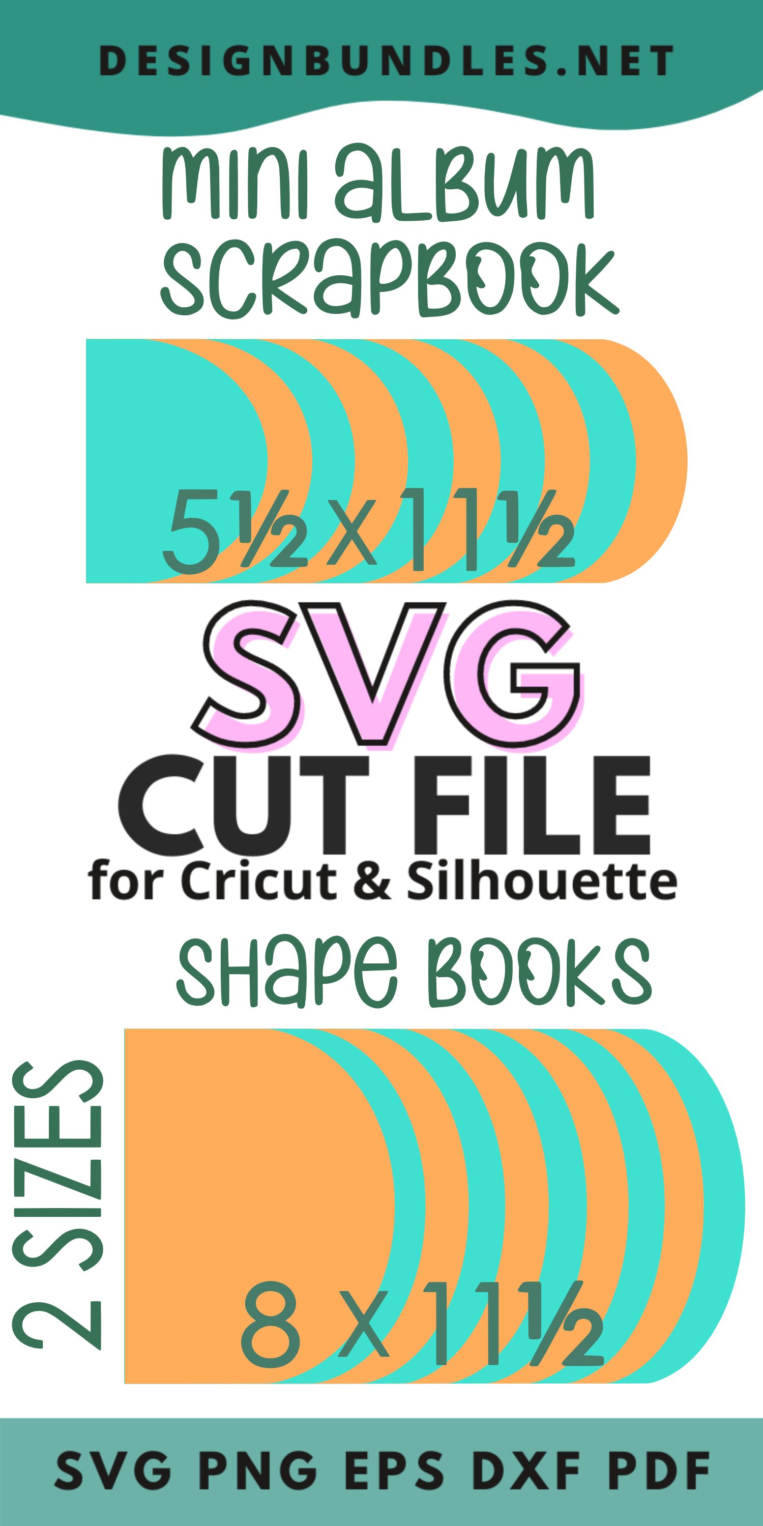SHAPE MINI BOOK ALBUM DESIGN # 01 with 10 PAGES SVG CUT FILE