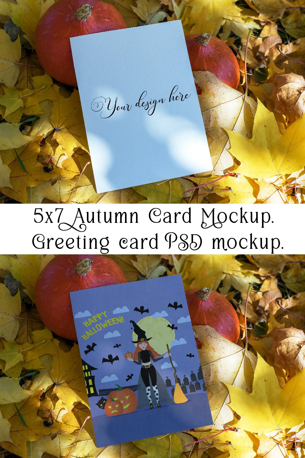 5x7 Autumn Card Mockup. Fall Mockup. Greeting card mockup