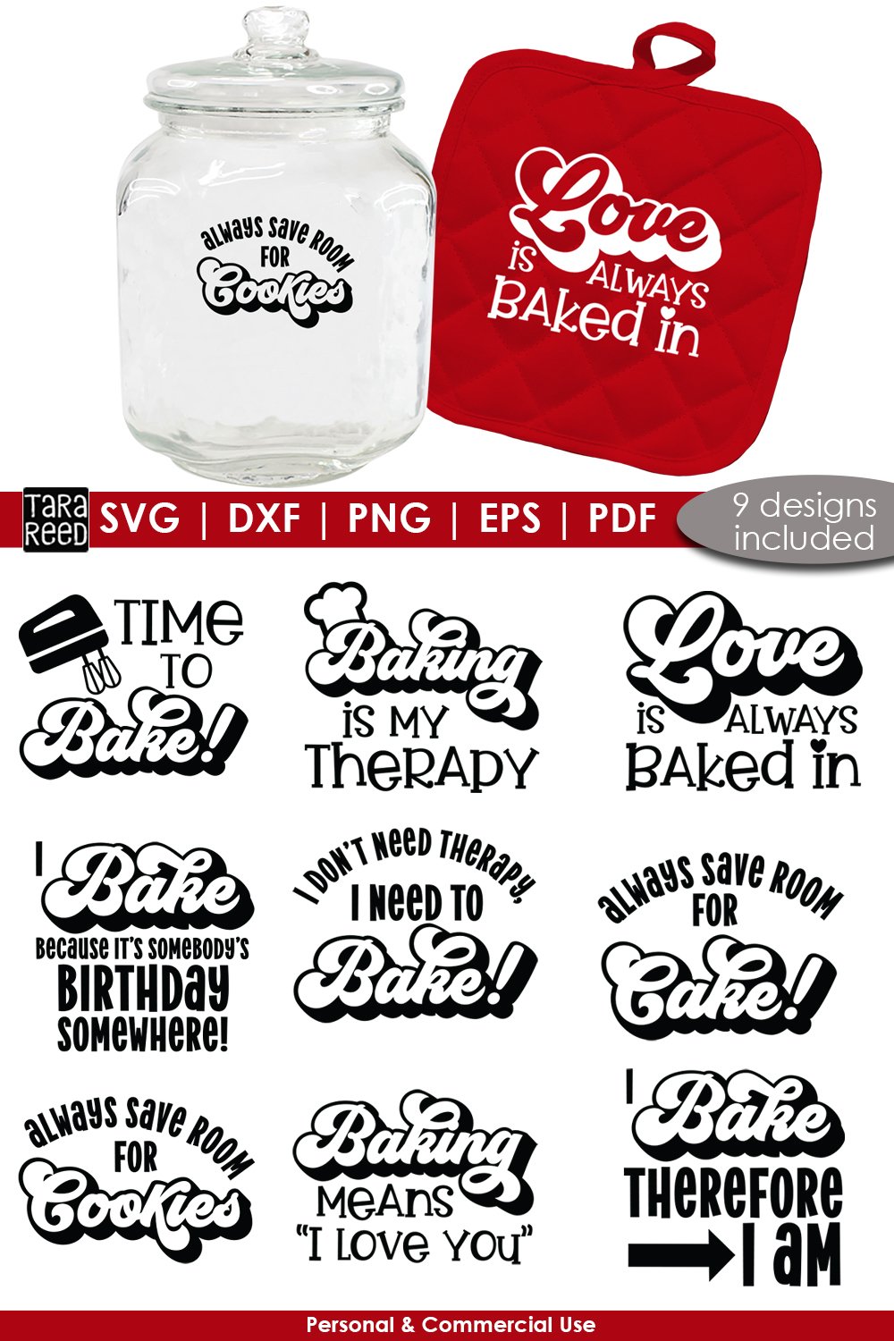 9 baking themed oven mitt designs | Baking SVG for Cricut