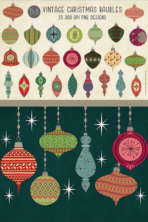 Vintage Christmas Bauble Bundle