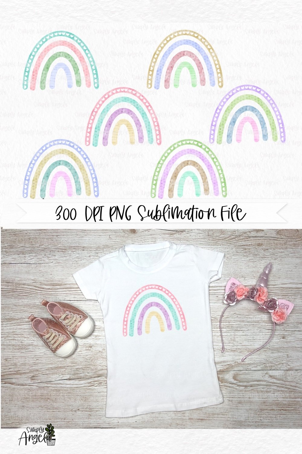 Colorful Rainbow PNG Sublimation Bundle