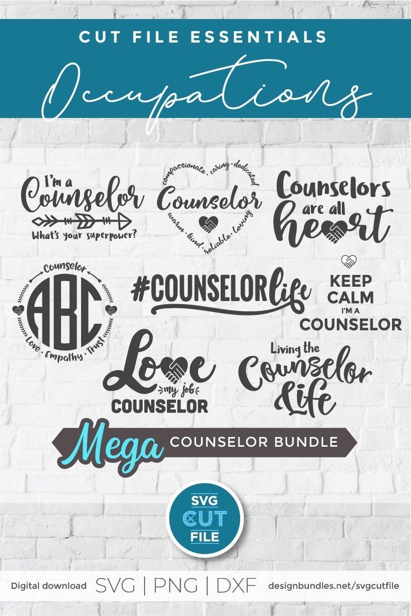 Counselor svg bundle - cut files for Cricut and Cameo