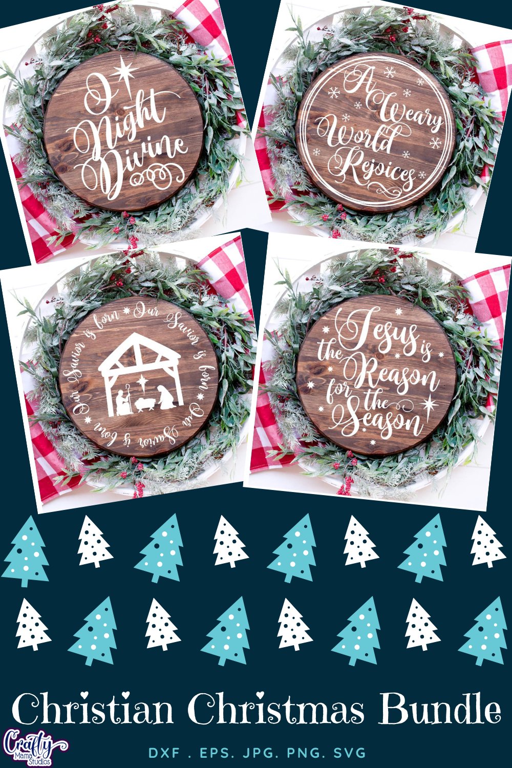 Christian Christmas Round Sign Bundle