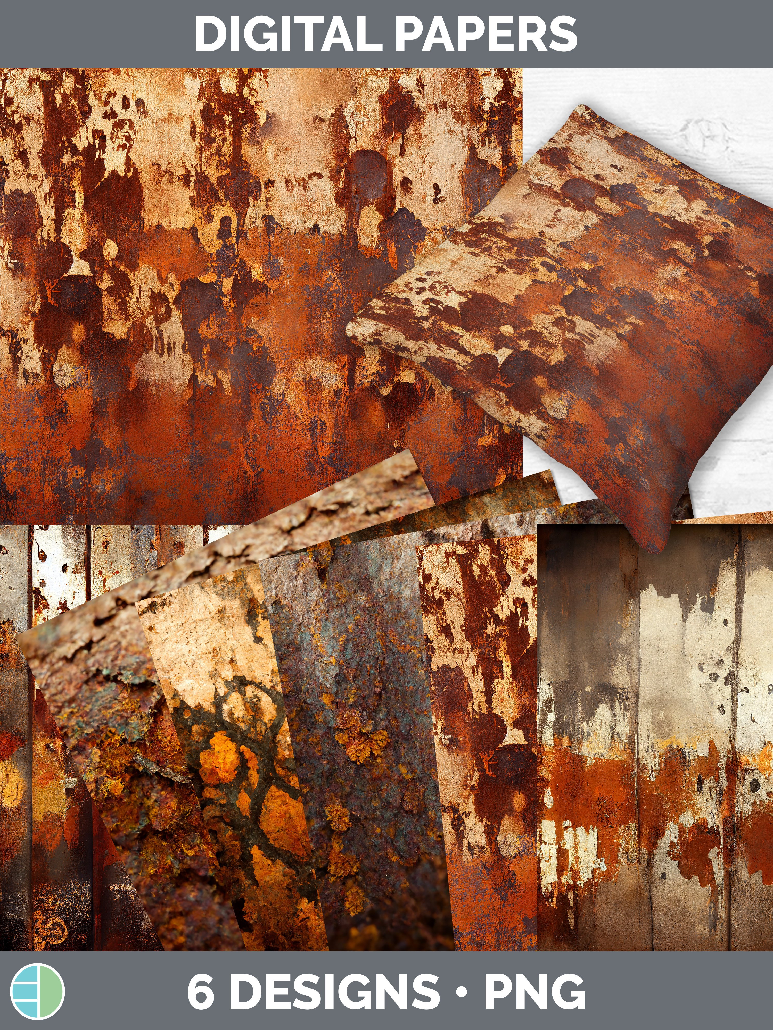 Rust Backgrounds | Digital Scrapbook Papers