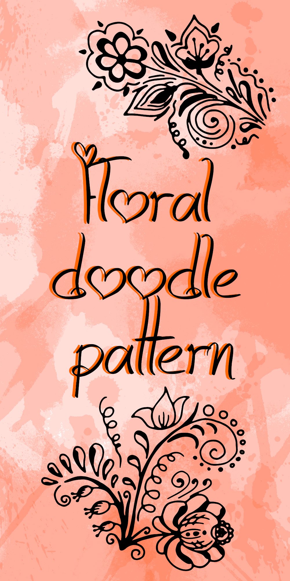 Floral doodle pattern clipart