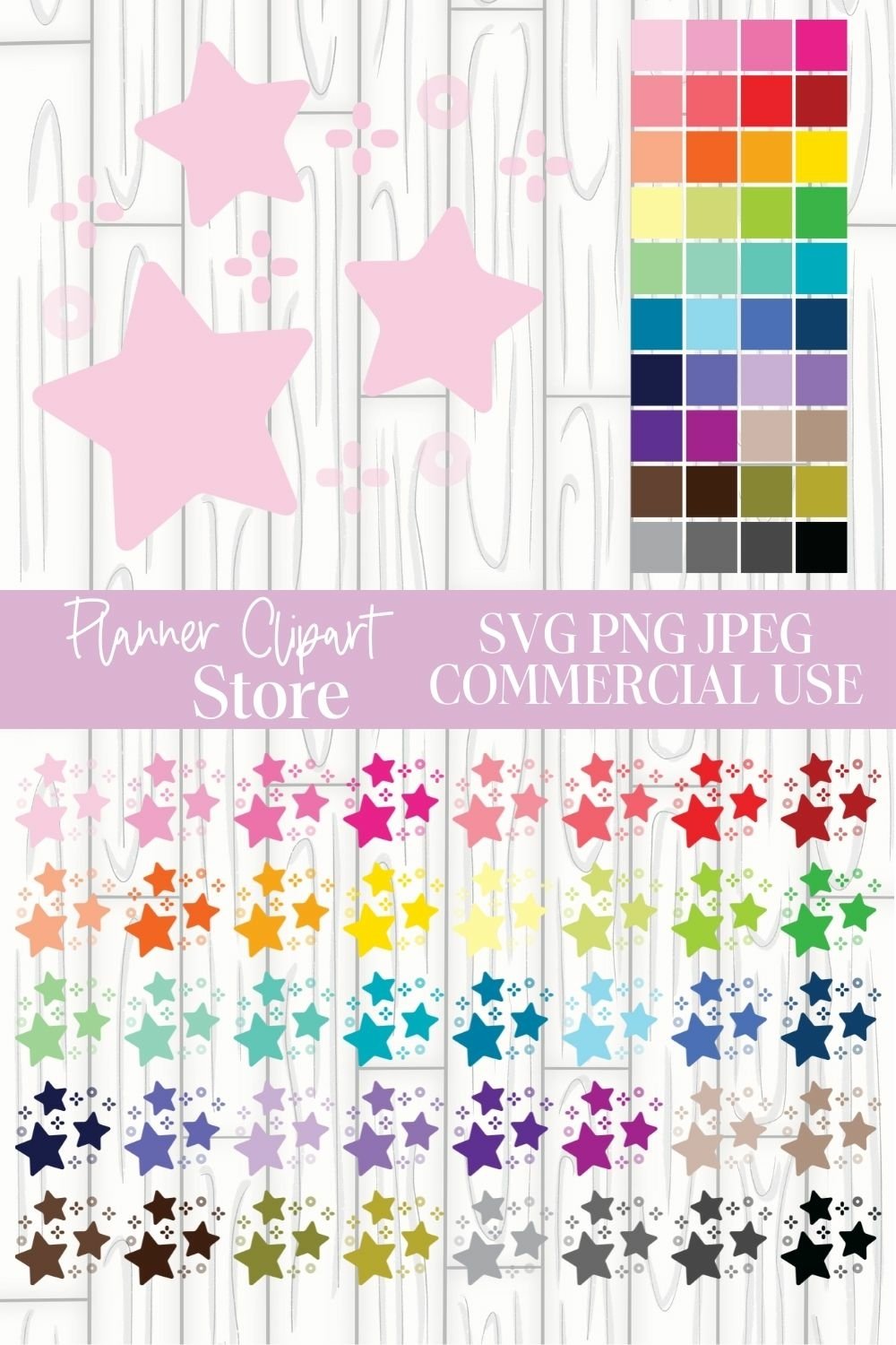 Stars icon clipart, planner icon, planner clipart