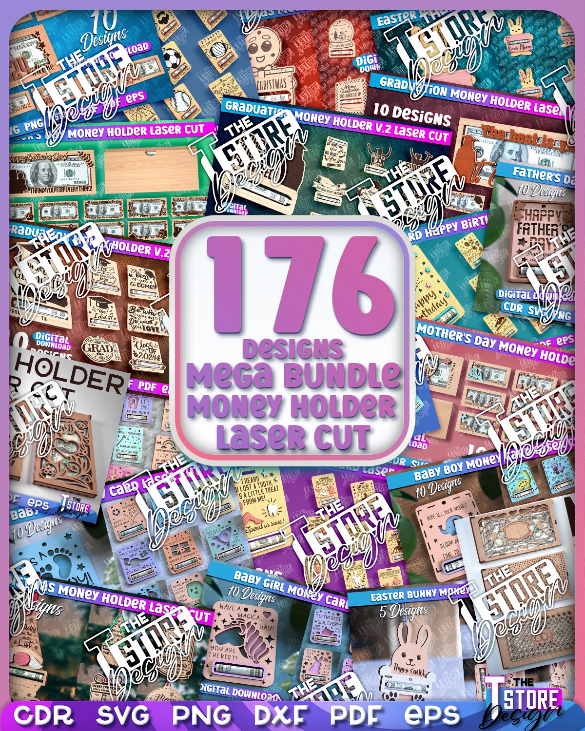 Money Holder Laser Cut Mega Bundle |Money Card Lasecut Files