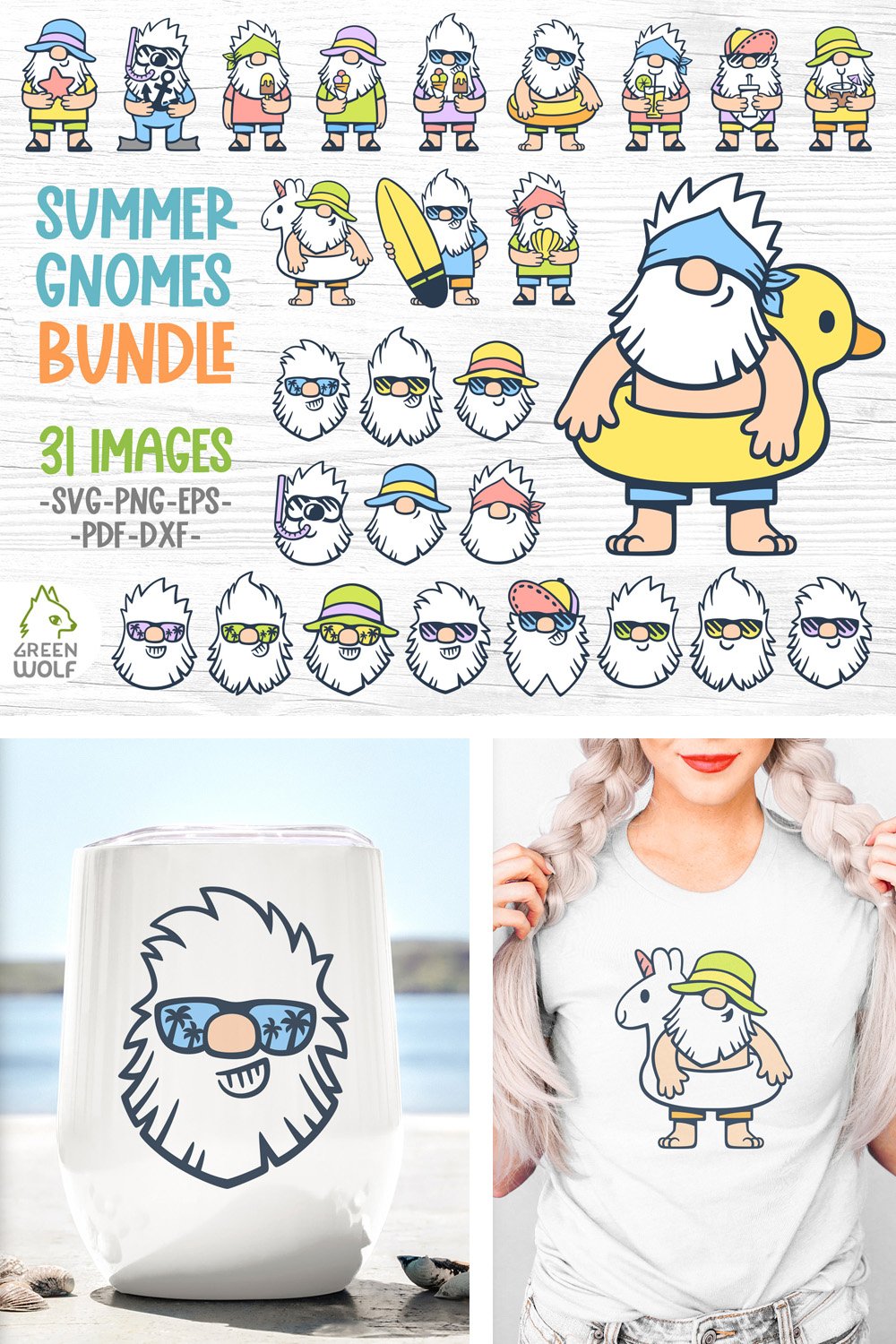 Summer gnomes Beach gnomes Layered gnome svg bundle