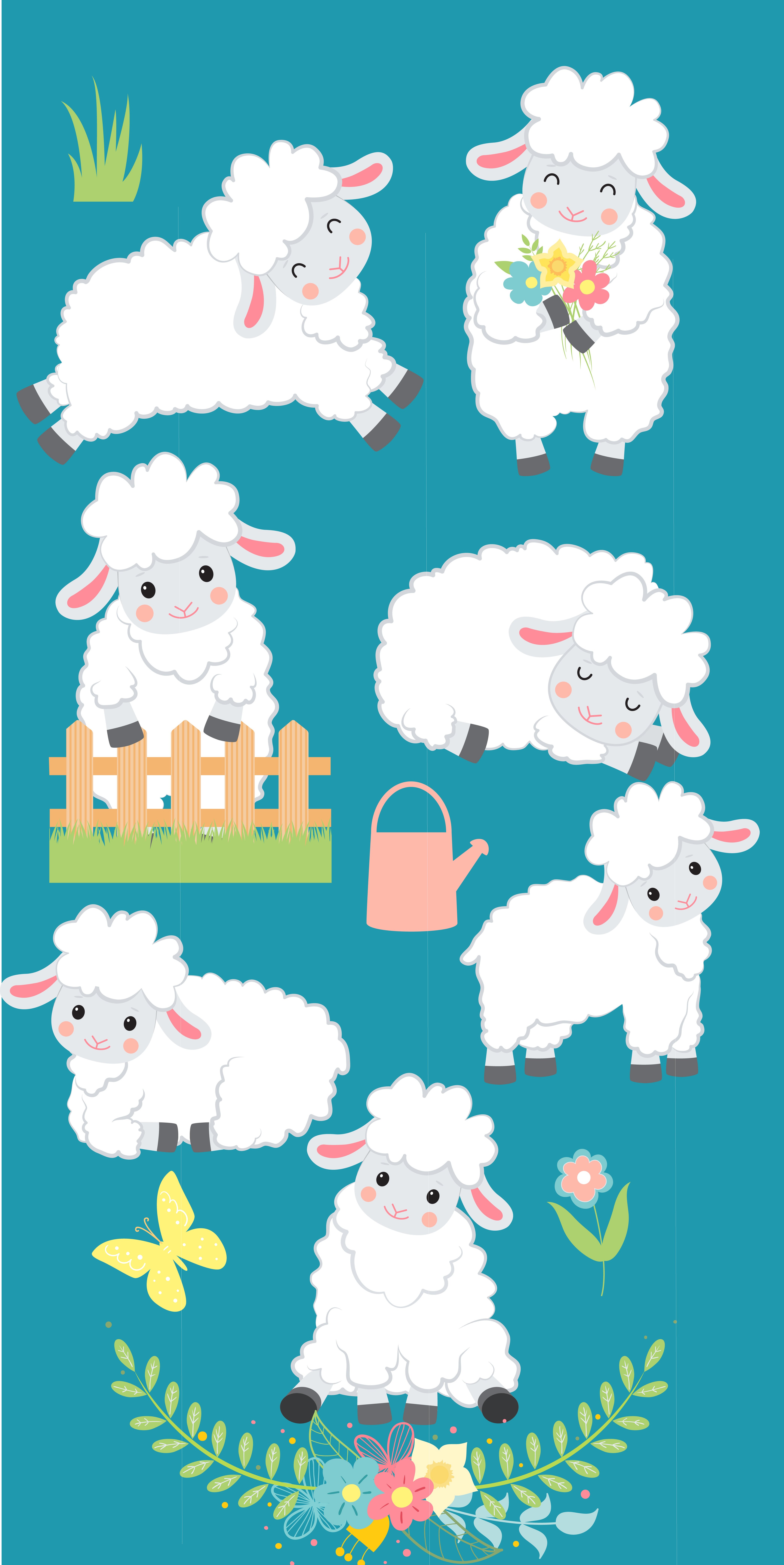 Easter sheeps clip art