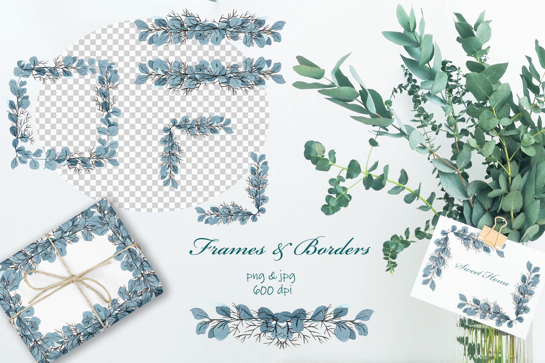 Watercolor Eucalyptus Set