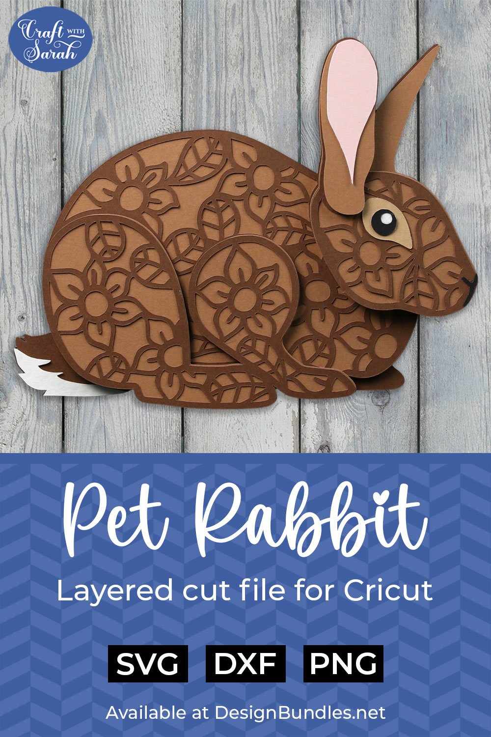 3D Rabbit SVG | Layered Short Fur Rabbit Paper Cut