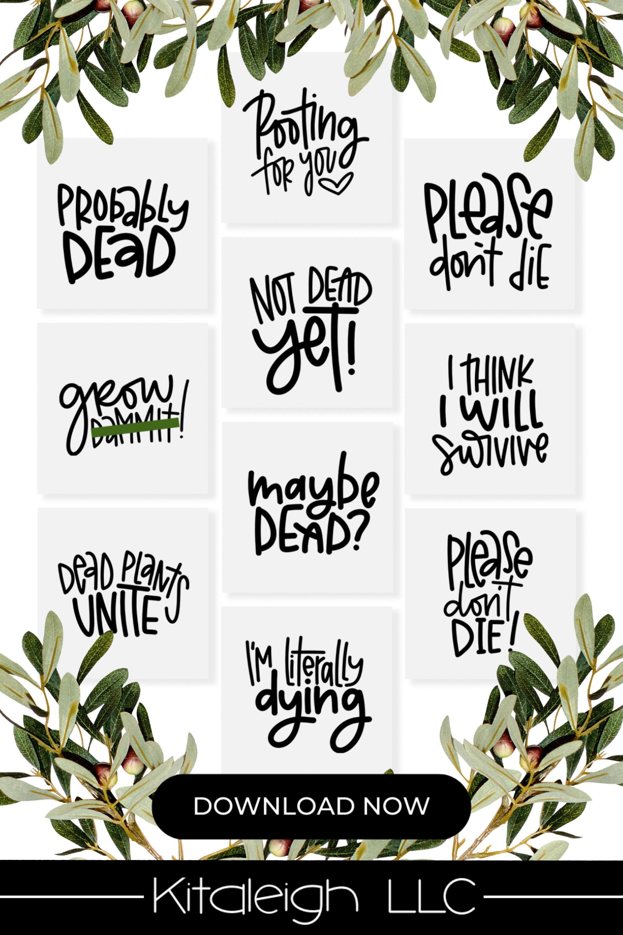 Hand Lettered Plant Quotes Vol 1