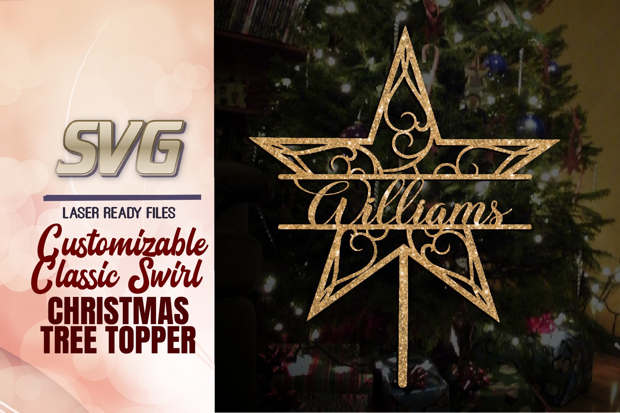 Customizable Tree Topper Star Svg Glowforge Files