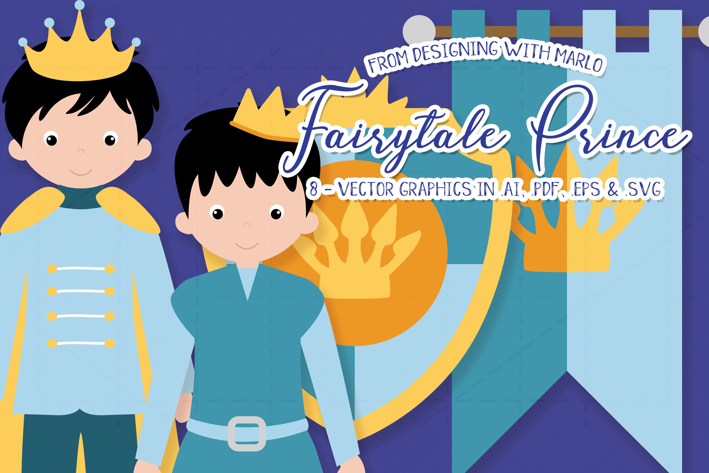 Fairytale Prince PNG SVG Vector Graphics