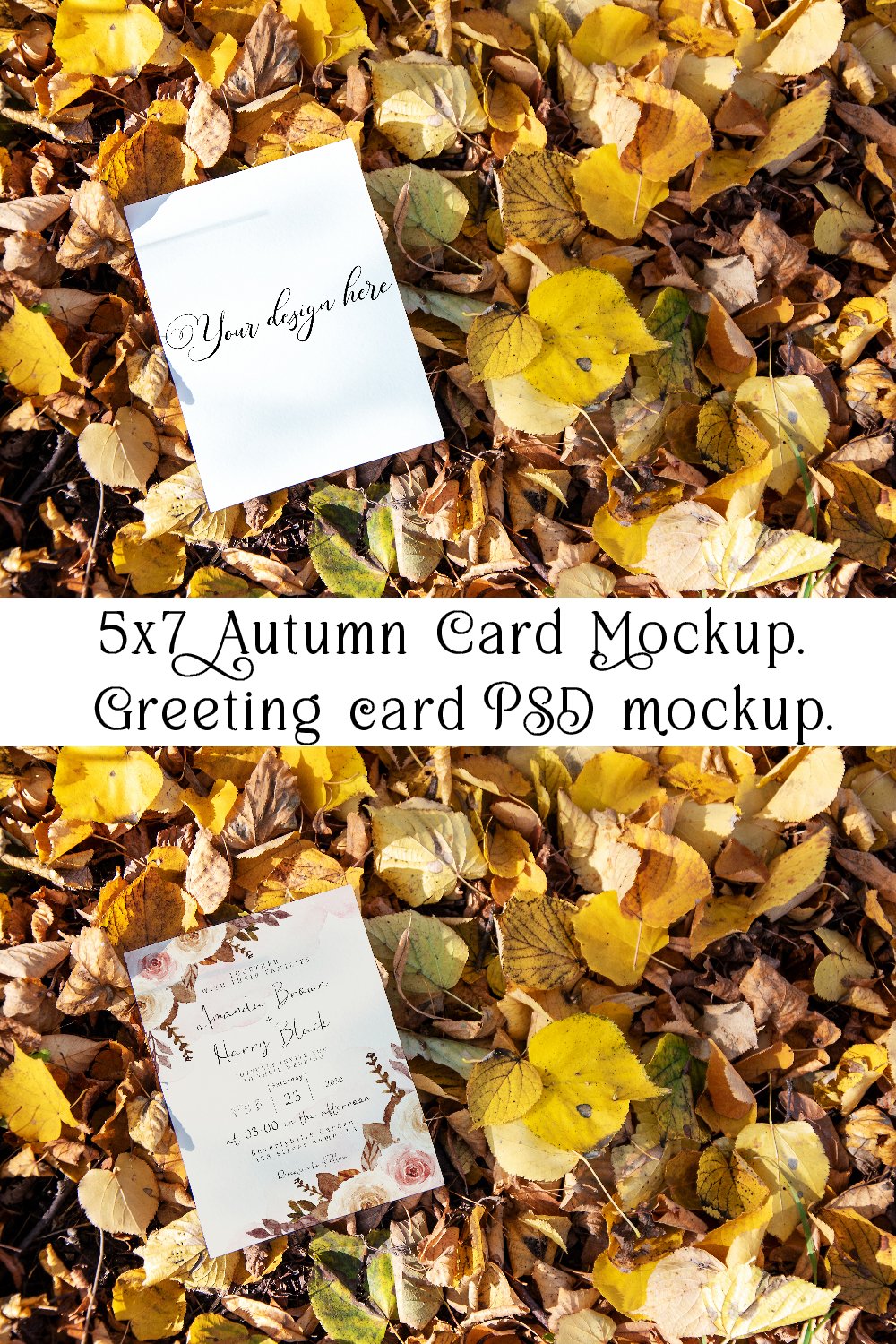 5x7 Autumn Card Mockup. Fall Mockup. Greeting card mockup