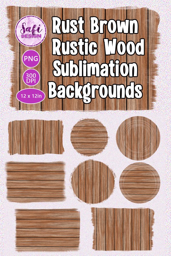 Rustic Wood Sublimation Backgrounds in Rust Brown
