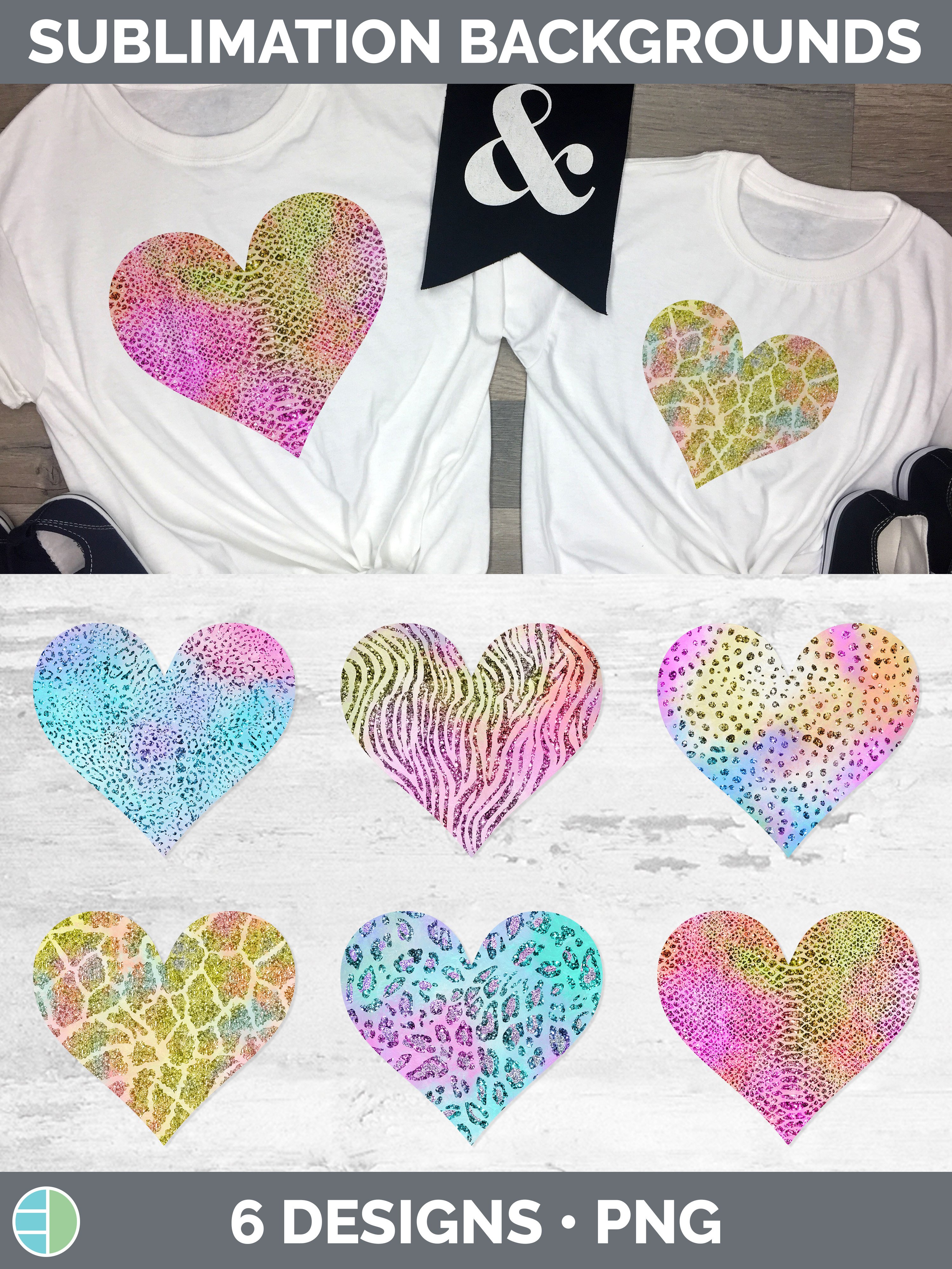 iridescent Animal Print Hearts Clipart