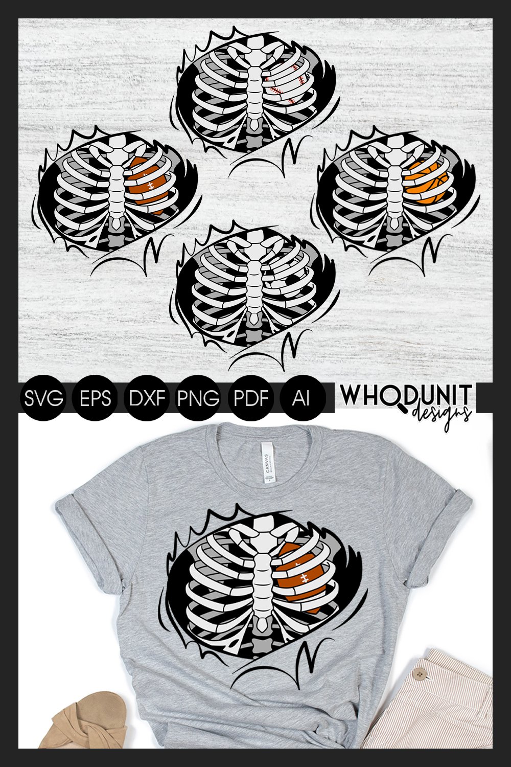 Ribcage SVG | Ripped Shirt | Sports Pack