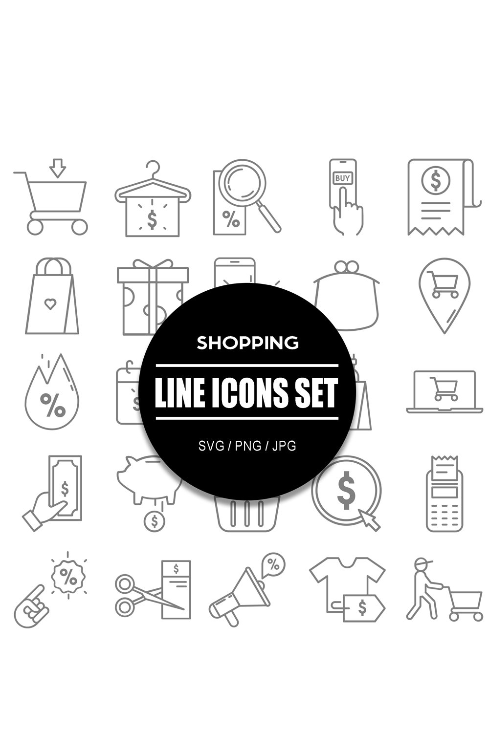 Shopping Line Icon Set