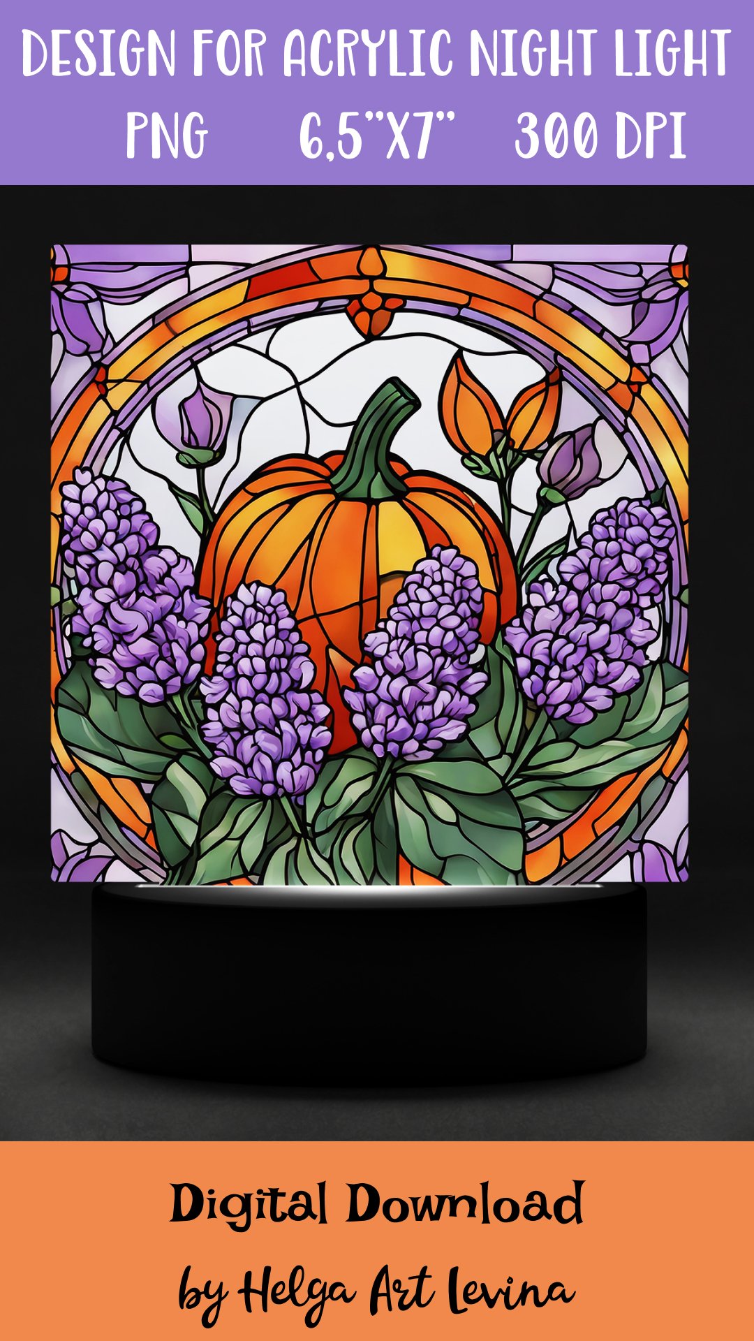 Pumpkin Sublimation| Acrylic night light PNG (2835645)