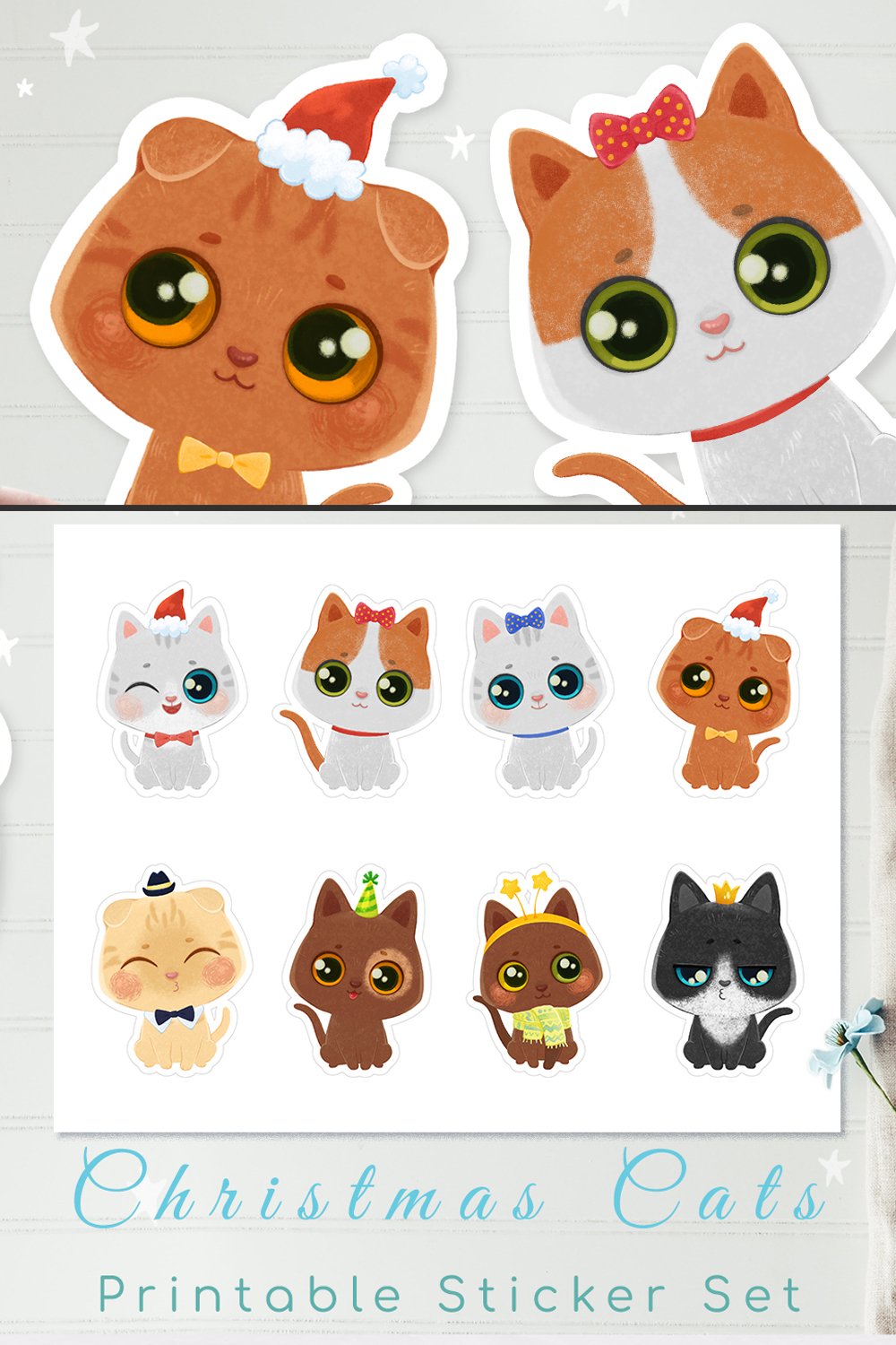 Christmas Cats Stickers | Printable Stickers (2252943)