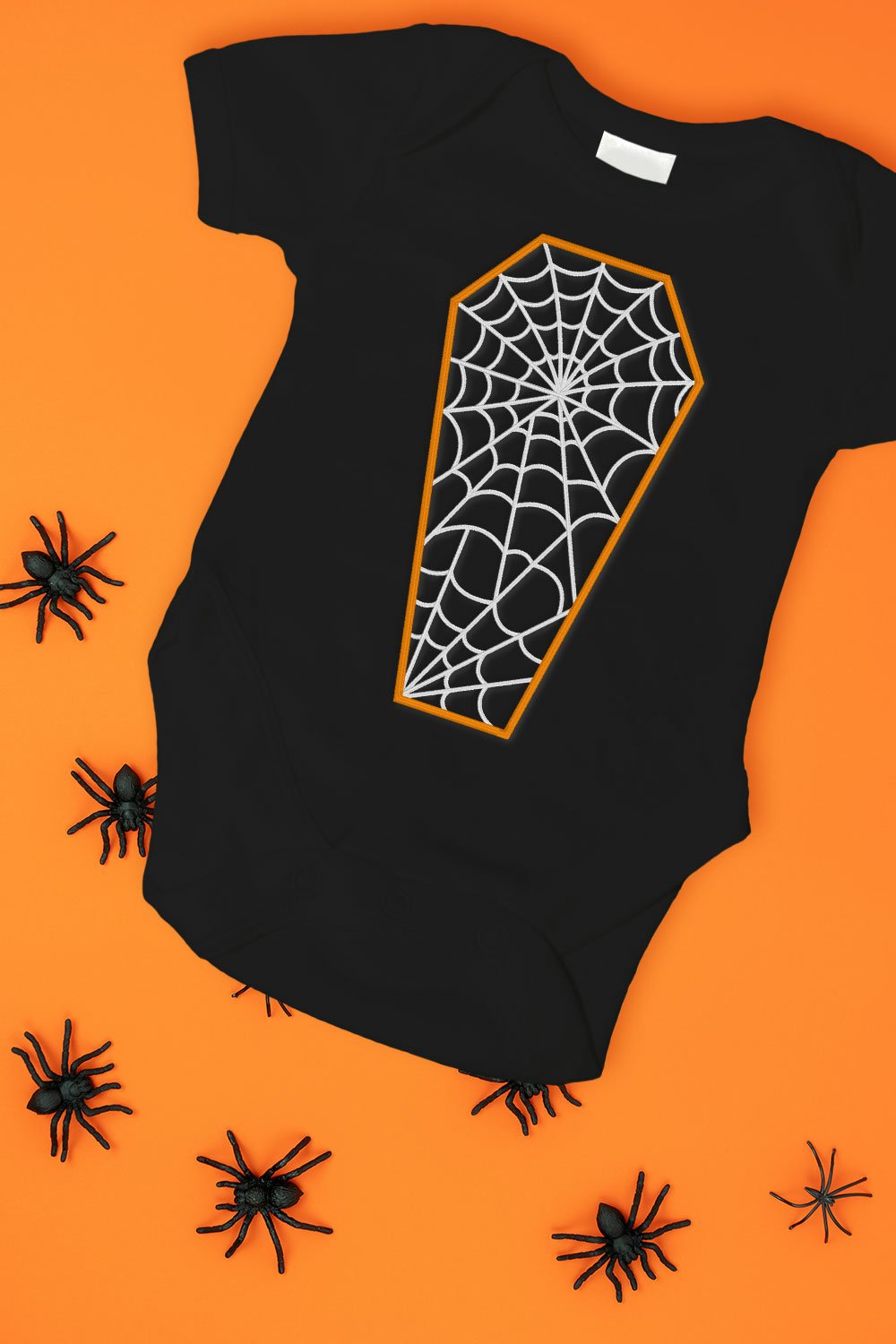 Halloween Cobweb Coffin Embroidery File