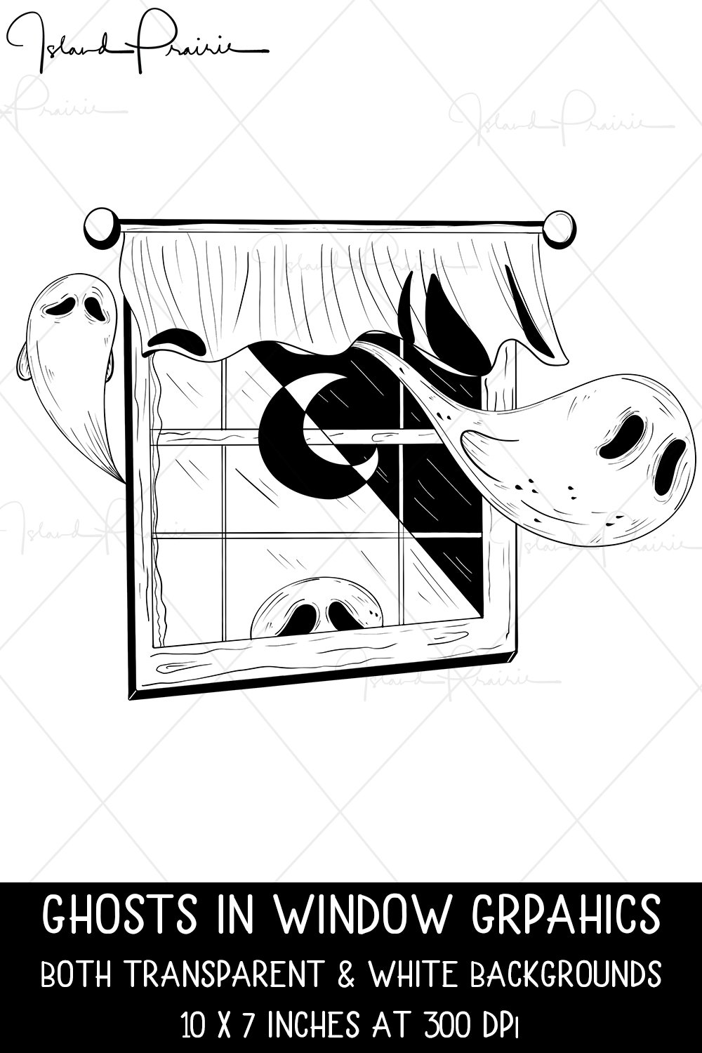 Ghosts in Window | Halloween Ghost Sublimation Files