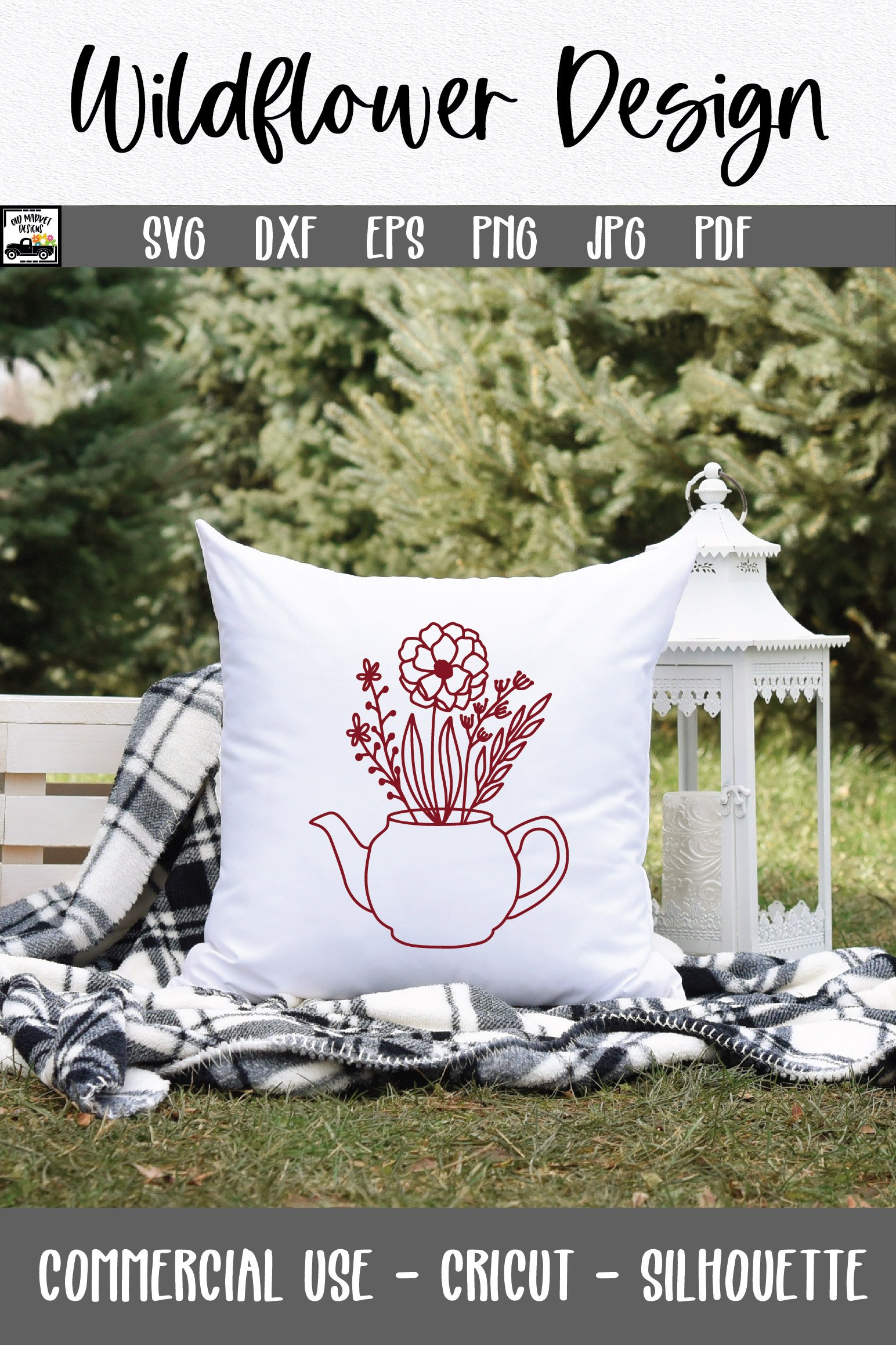 Wildflower Teapot SVG File