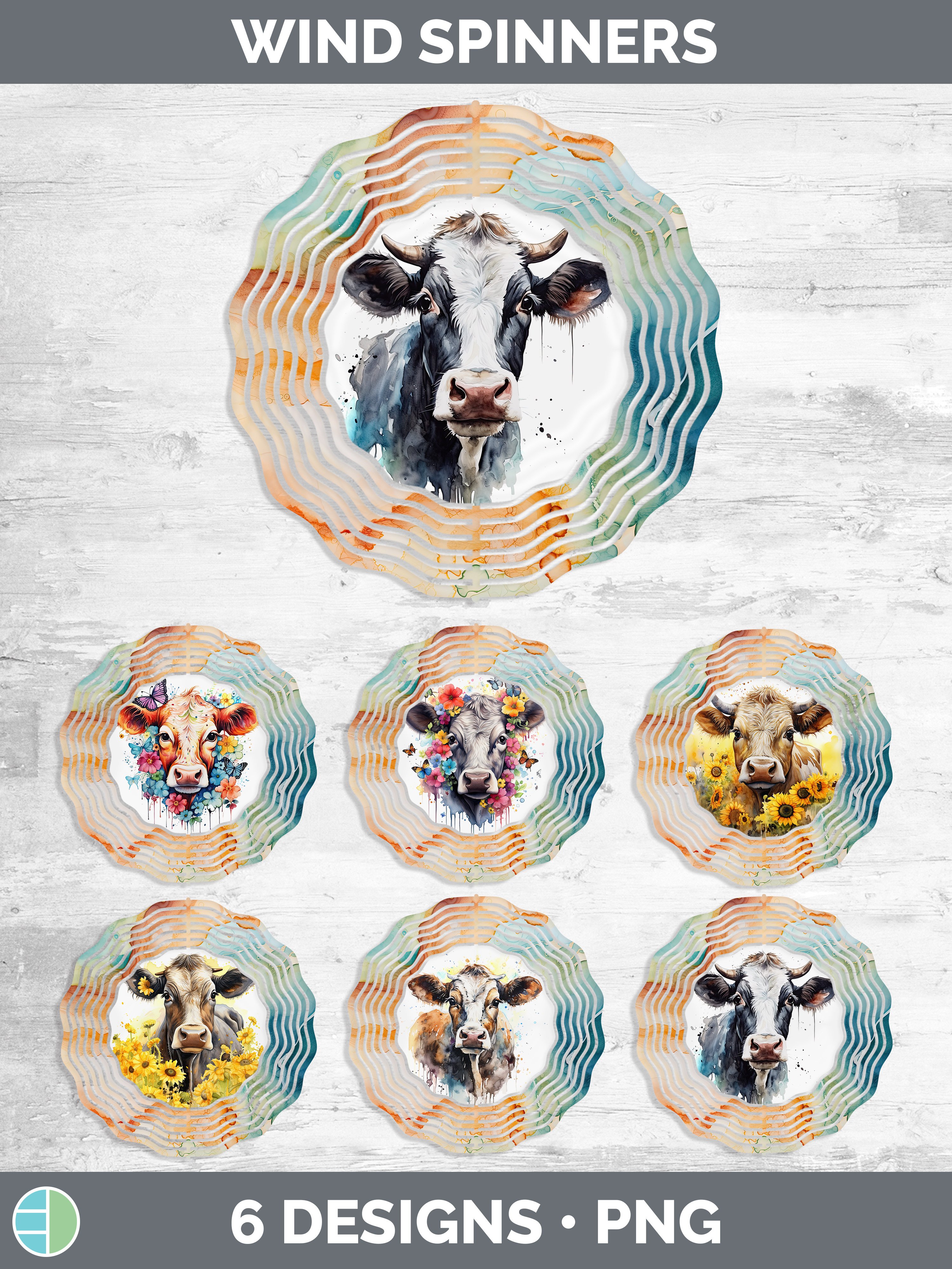 Pretty Cow Wind Spinner | Bundle Spinner Designs