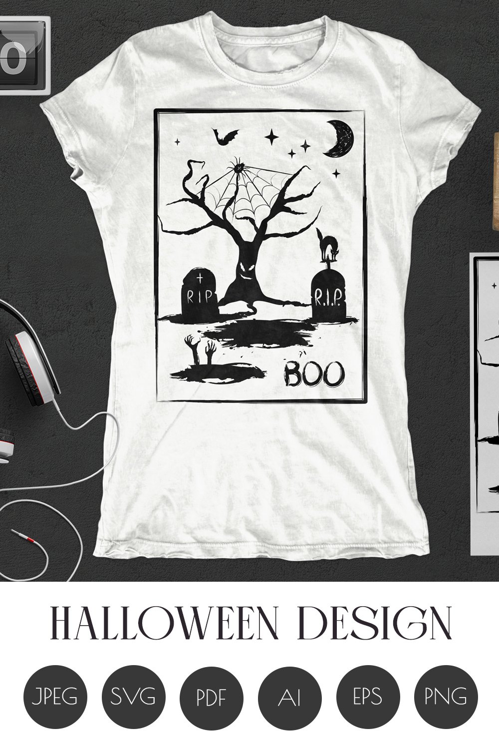 Boo scene. Halloween design SVG