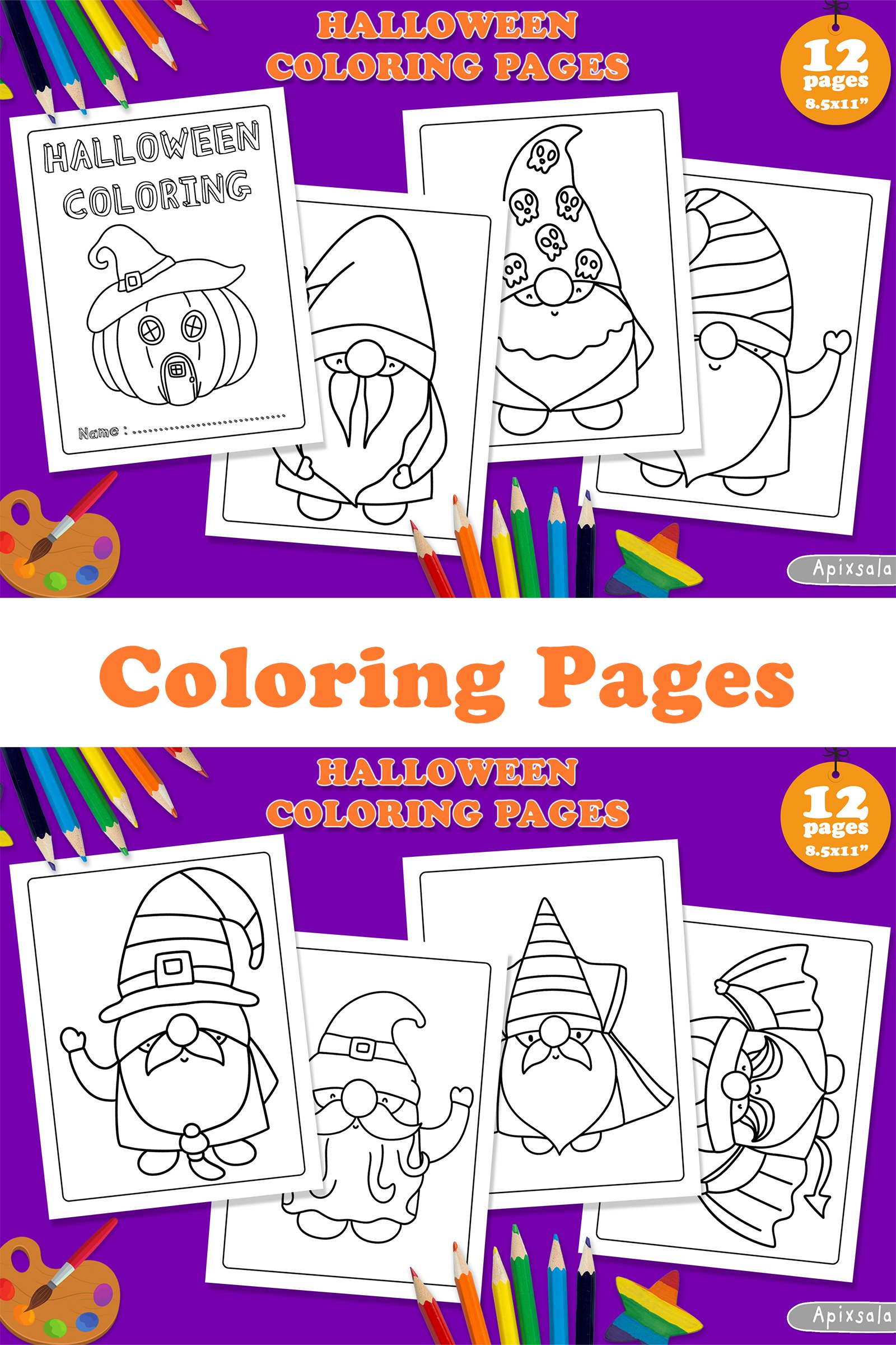 Halloween Gnome coloring pages | kids coloring (2157832)