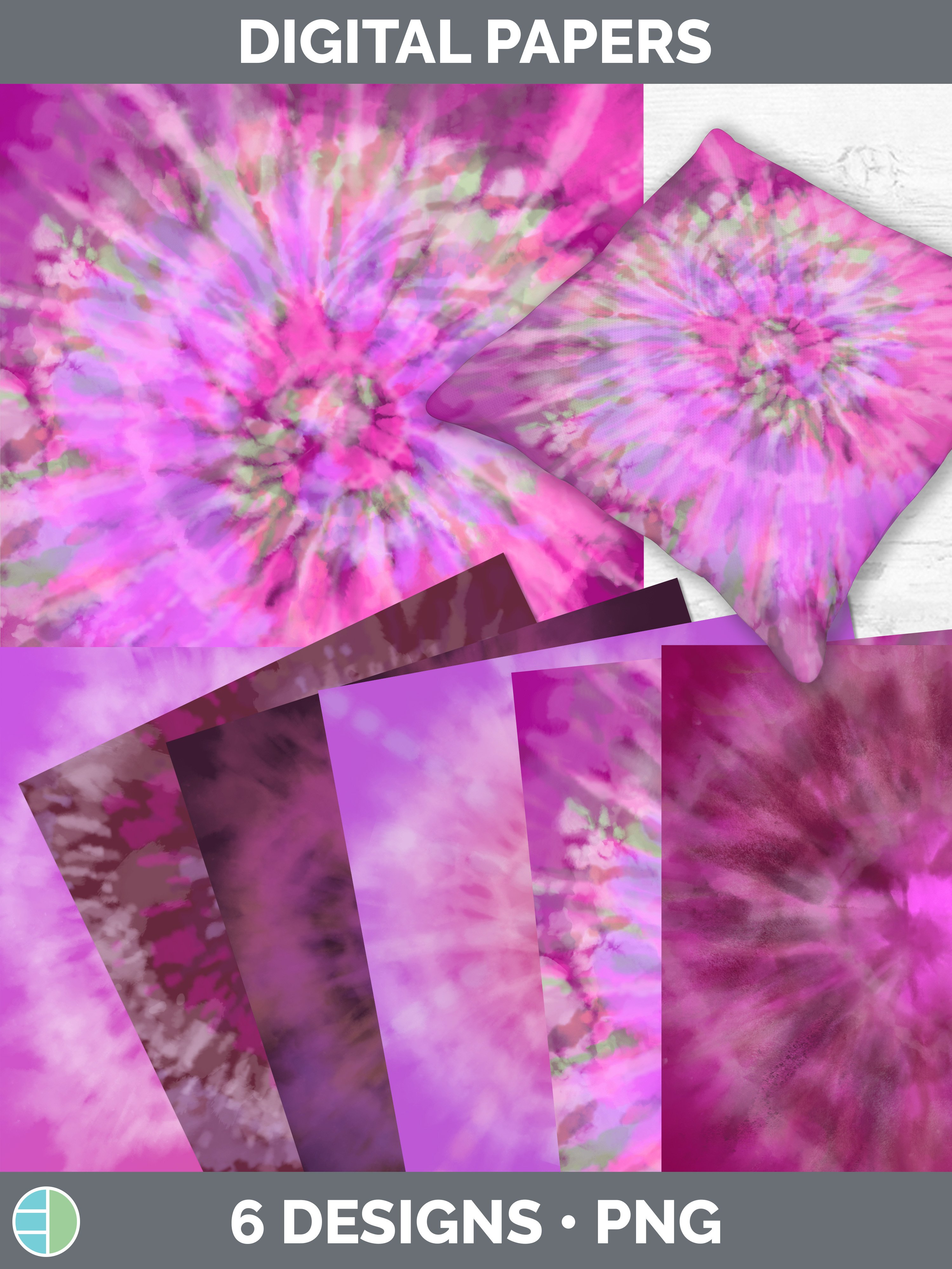 Pink Tie Dye Backgrounds | Digital Scrapbook Papers
