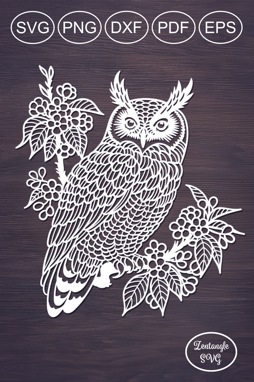 Owl papercut, paper cutting template, bird laser (5793458)