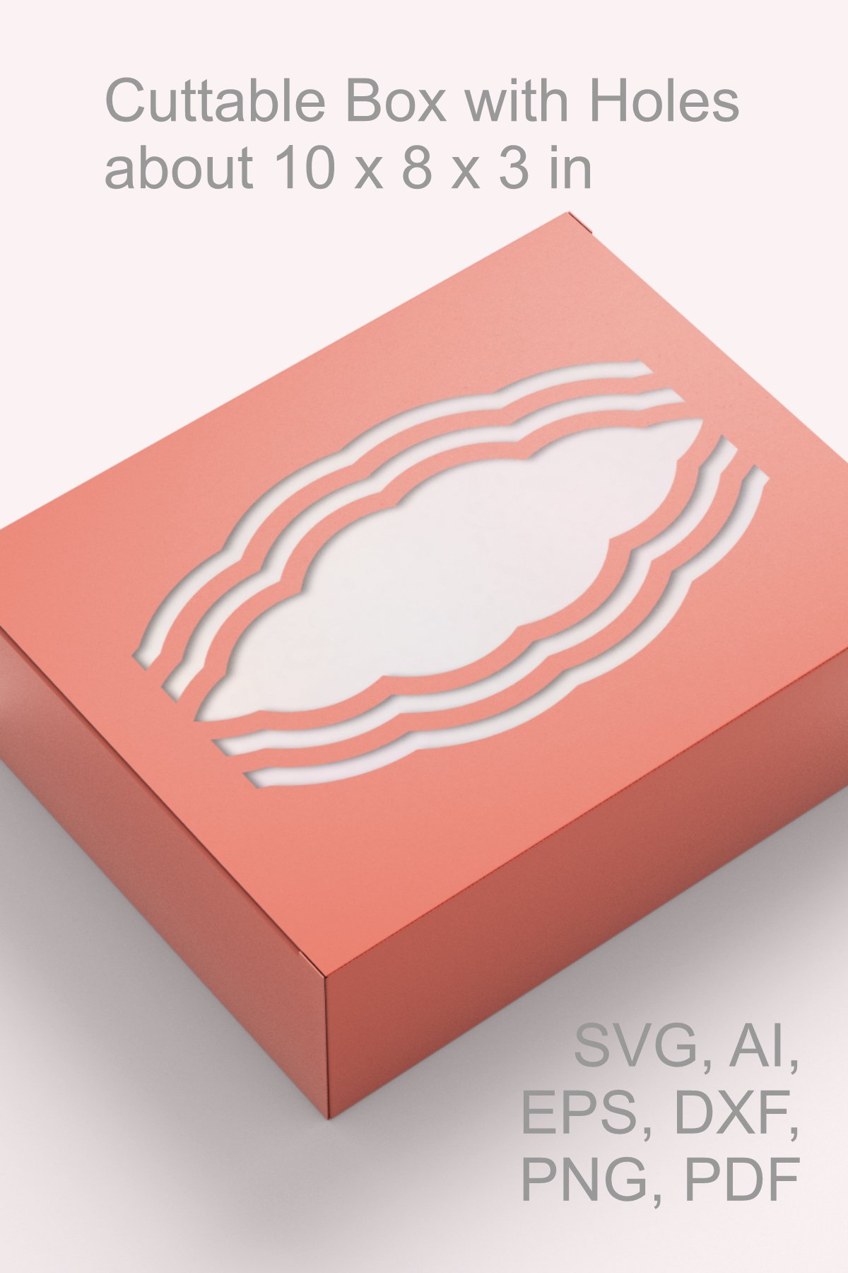 Scalloped Lines Window Rectangular Favor Box SVG Template