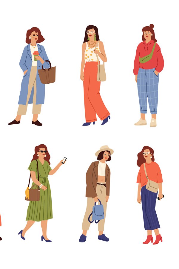 People wear casual clothes. Beautiful girl, fashion stylish